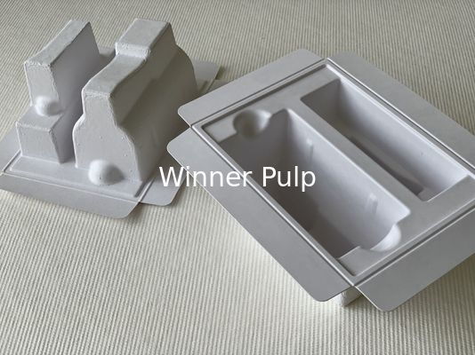 Debossed Molded Paper Pulp Thermoformed E Cigarette Packaging Clean Edge