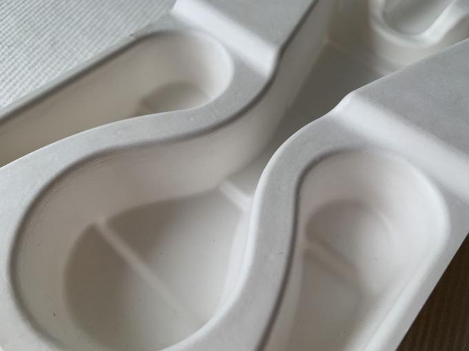 Thermoformed Wet Press Molded Pulp White Protective Pure Fiber Pulp ...