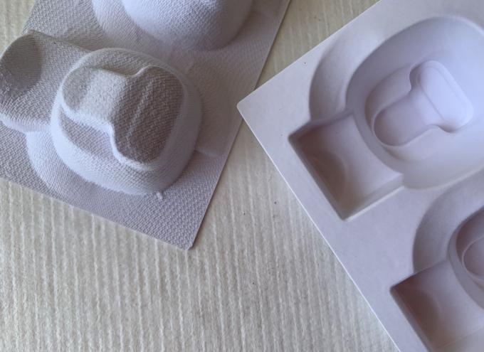 Thermoformed Biodegradable Pulp Tray Smooth Rigid Recyclable Moulded ...